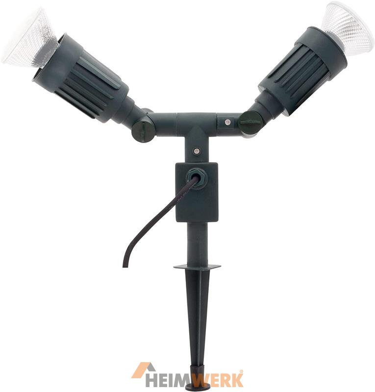 Garten-Spot mit Erdspieß, 2-flammig, 1,4 m Zul. H05RN-F, grün