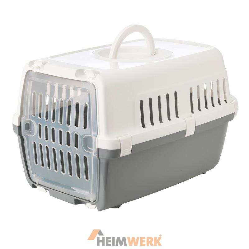 Katzen-Transportbox Zephos grau-weiß - 49,5x32,5x30cm