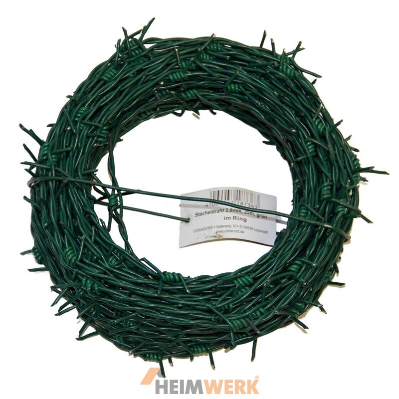 Grüner Stacheldraht für effektiven Grundstücksschutz