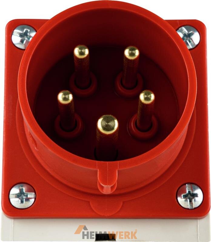CEE-Wandgerätestecker, 16 A, rot-grau