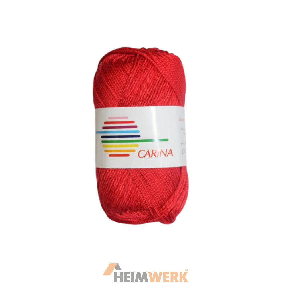 Wolle Carina rot - 100% Baumwolle, 50g, 125m