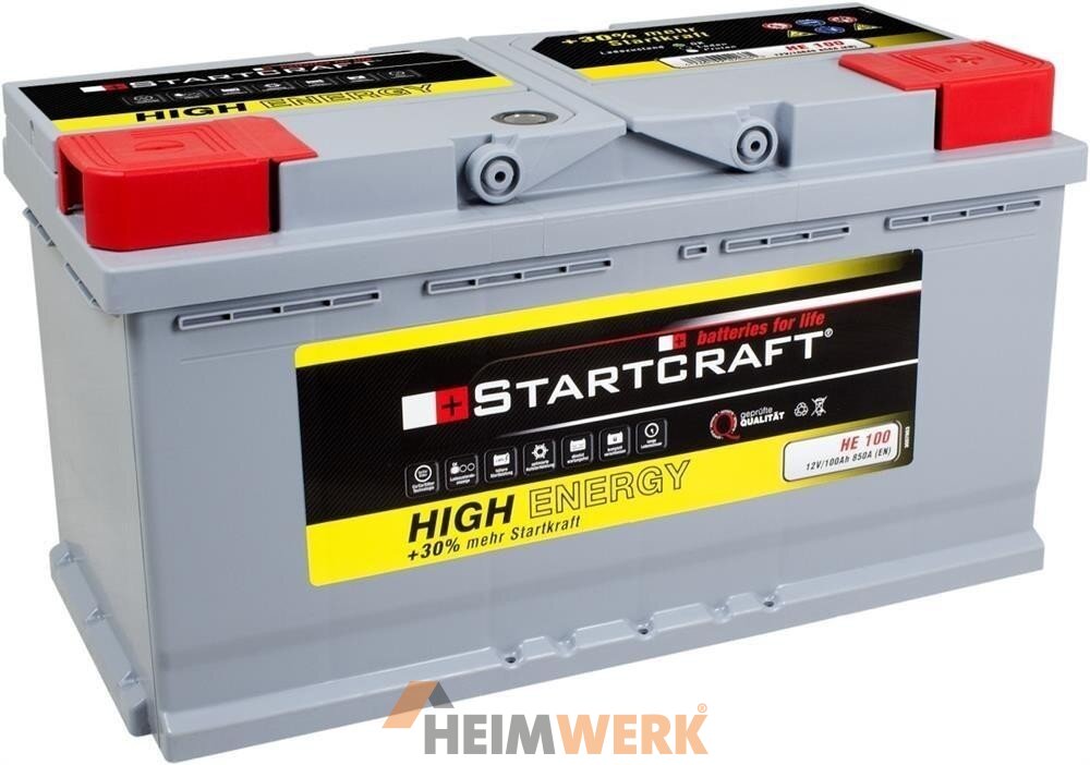 Starterbatterie 12V/100Ah 850A 353x175x190mm High Energy HE100