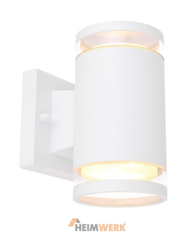 Moderne Außenleuchte weiß IP44 leuchtet auf- und abwärts