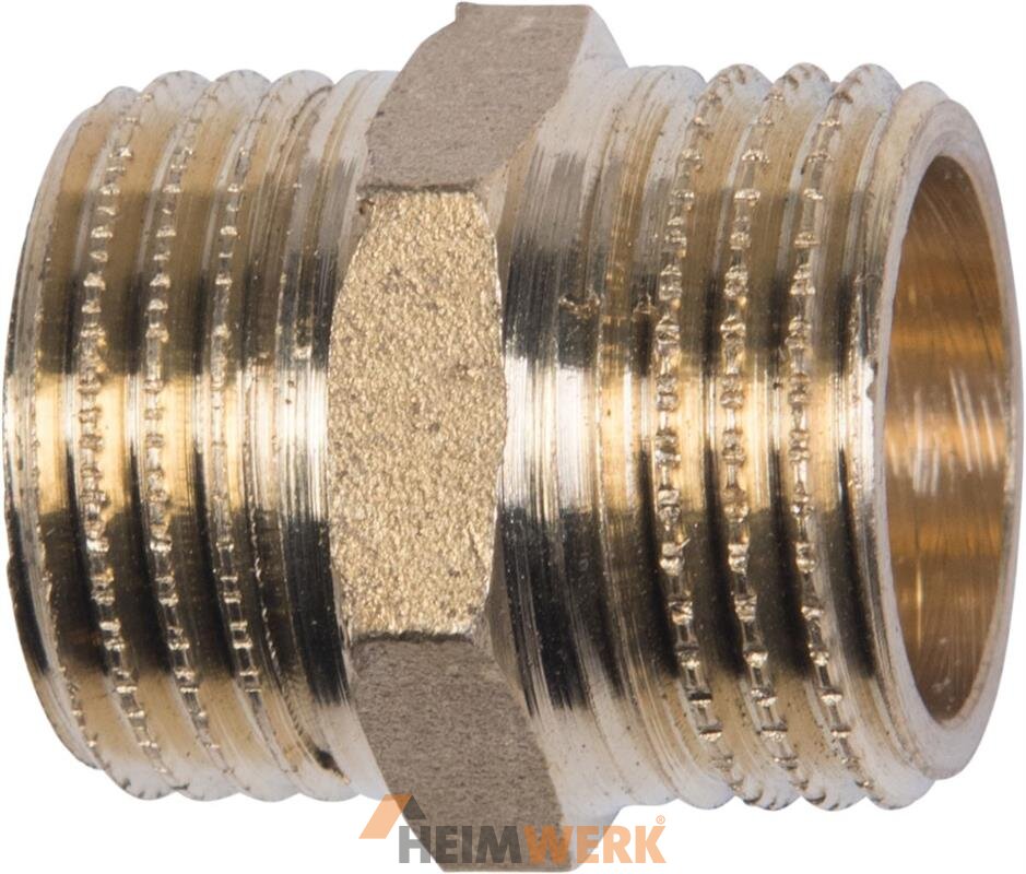 Messing Doppelnippel 3/4" Außengewinde