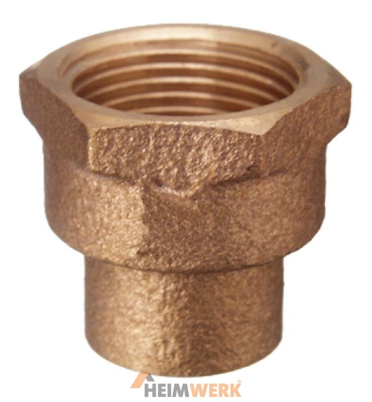 Rotguss Übergang Muffe 15 mm x 1/2"