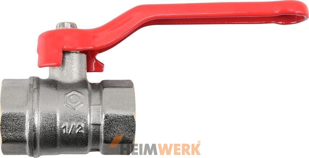 Kugelhahn 1/2" IG – Messing, Hebelgriff