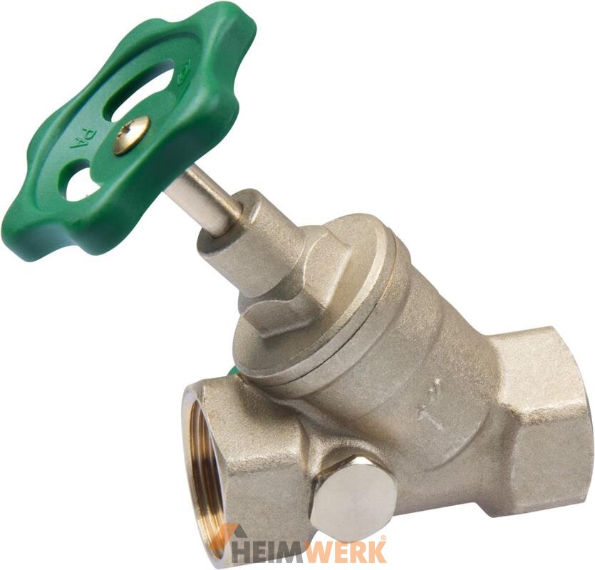 Absperrventil 1" mit Entleerung Messing