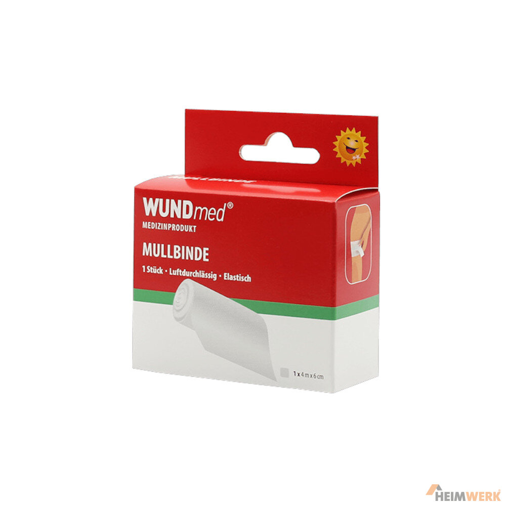 Mullbinde 4mx6cm - Weicher und atmungsaktiver Verband für verschiedene Anwe