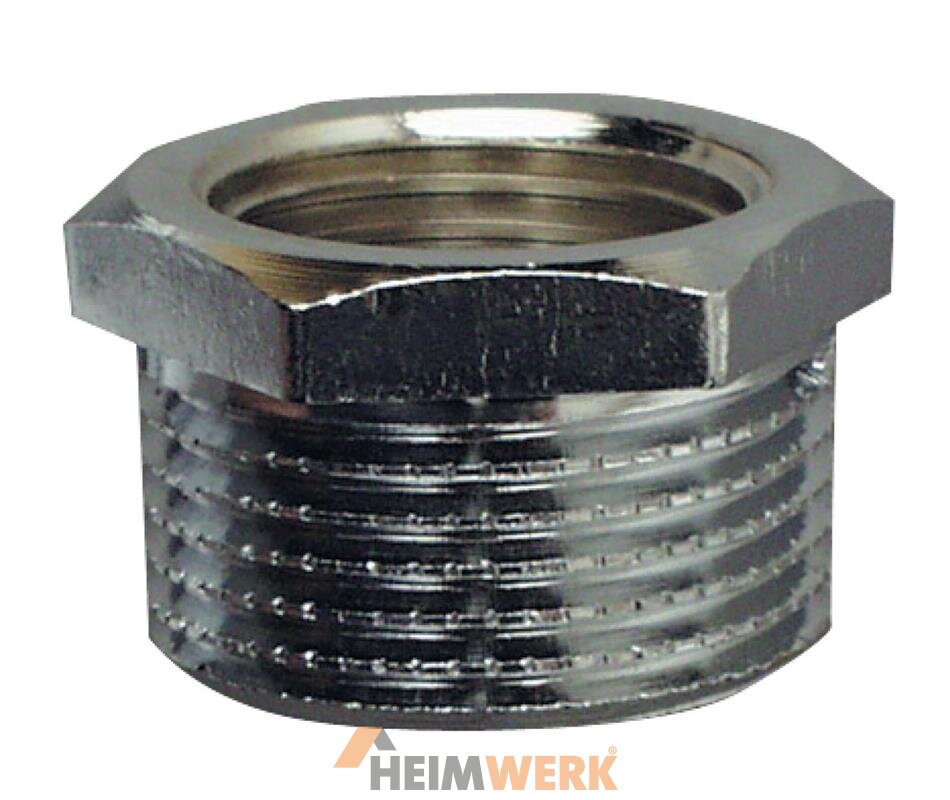 Chrom Reduzierstück 1/2" AG auf 3/8" IG