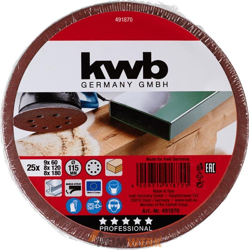 Q-STICK Klett-Haftscheiben gelocht D115 mm 25 Stk.