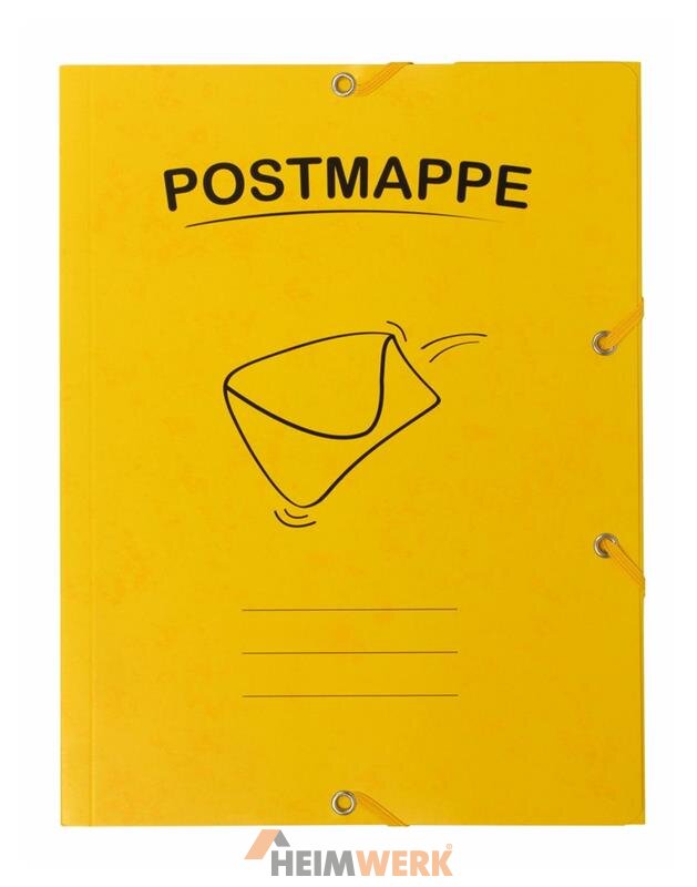 Postmappe A4 gelb Dreiklappen Gummizug