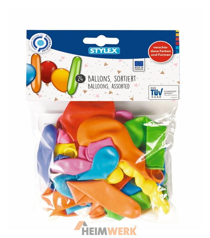 Luftballons 24 Stück bunt im Set