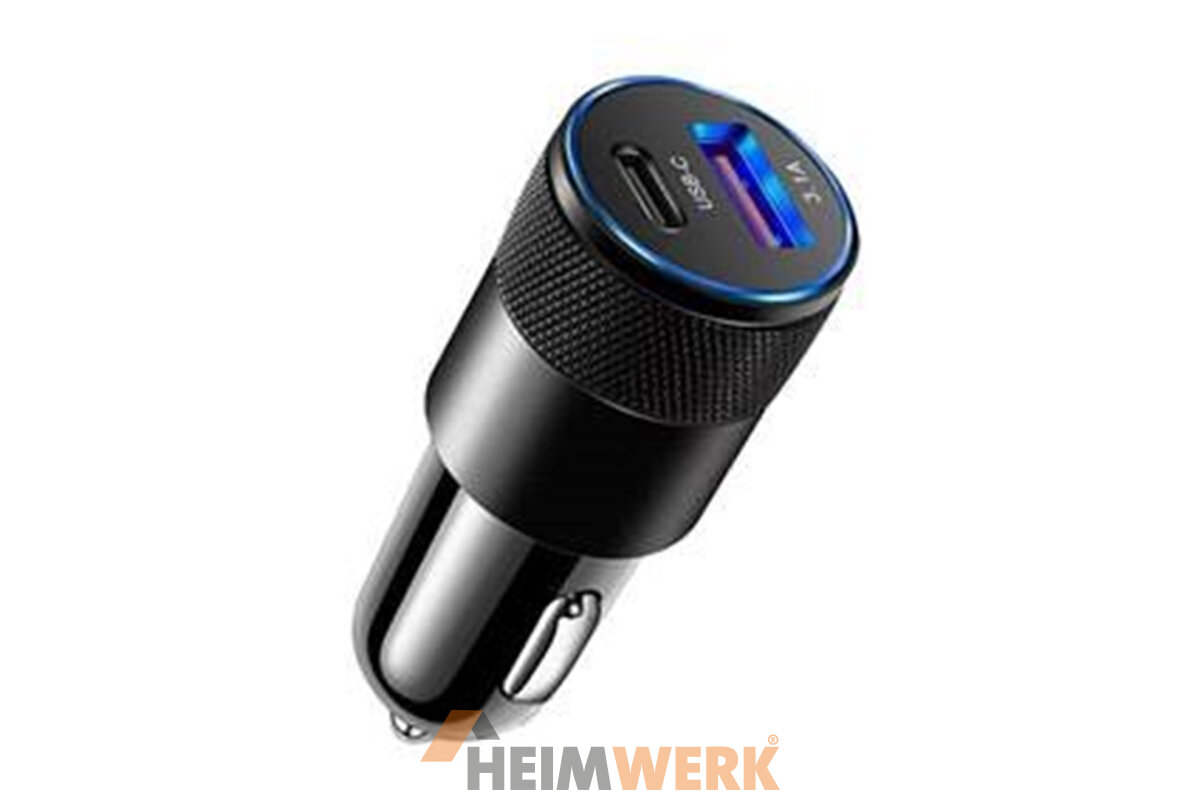 KFZ-Adapter 2er USB-Port mit LED schwarz