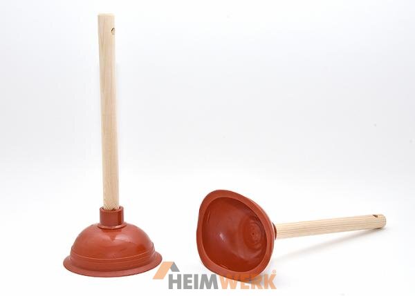 Pümpel mit Holzgriff ca. 44 cm, Ø 15,5cm, rot