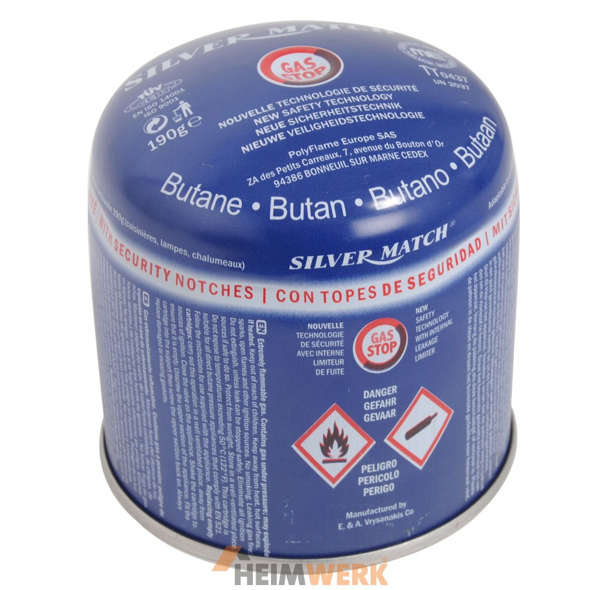 Butan Gaskartusche 190g für Camping